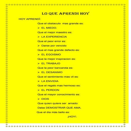 Lo que aprendi hoy | DOCX