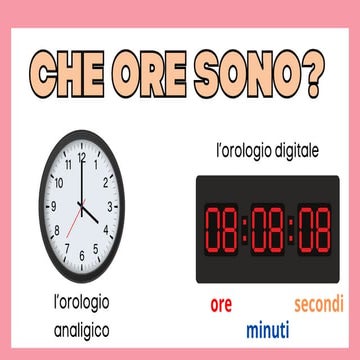 Che ore sono? come dire l'ora in italiano | PPT