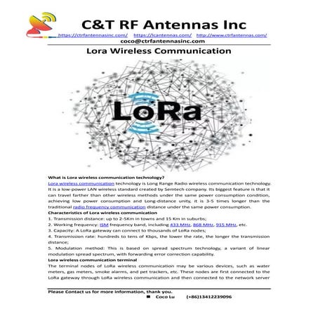 Lora wireless communication | PDF