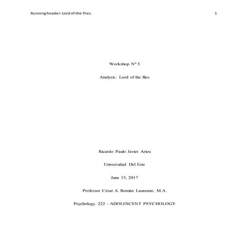Lord of the flies - Analysis | PDF