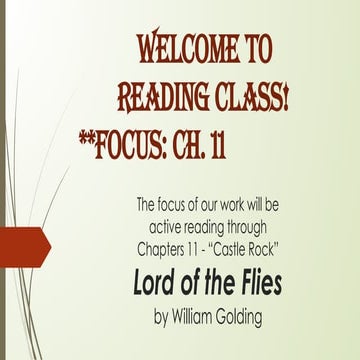 Lord of the Flies Chapter 11 Slideshow Literary Elements | PPT