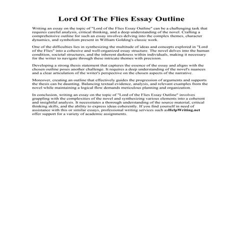 Lord Of The Flies Essay Outline.pdf | Religion & Spirituality