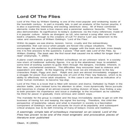 Lord of the flies (example) | PDF