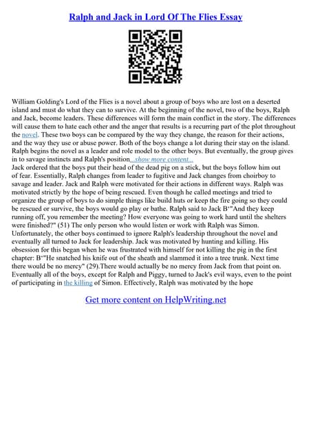 Chapter questions lord of the flies | PDF