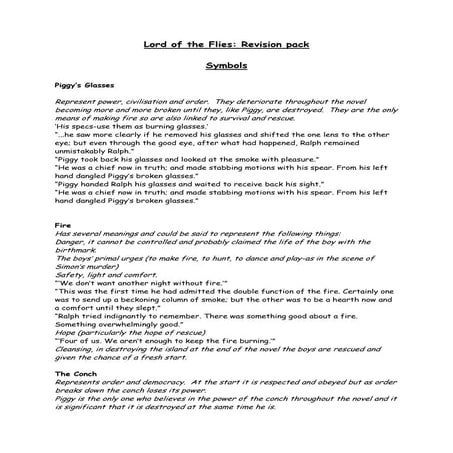 Lord of the flies revision | DOCX