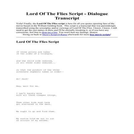 Lord of the flies script | DOCX