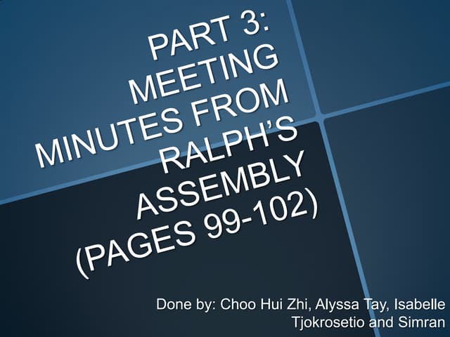 Lord Of The Flies Slides For Pages 99 102 Ppt