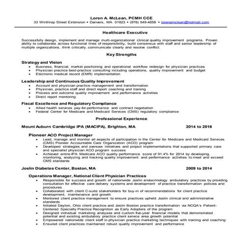 Loren A McLean resume mar 2016 | DOCX
