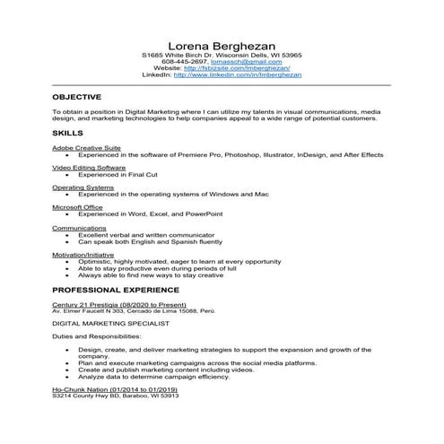 Lorena's Resume | PDF | Business | Business and Finance