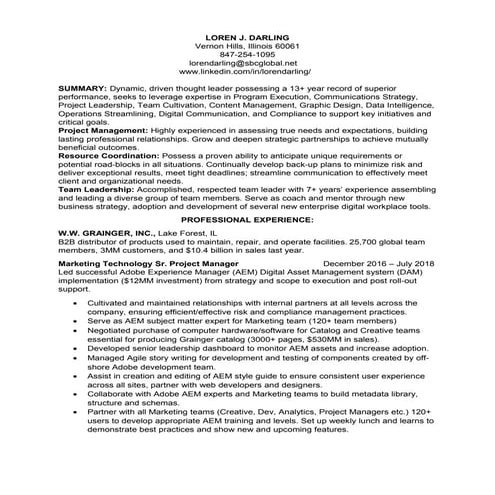 Loren Darling Resume LinkedIn | PDF