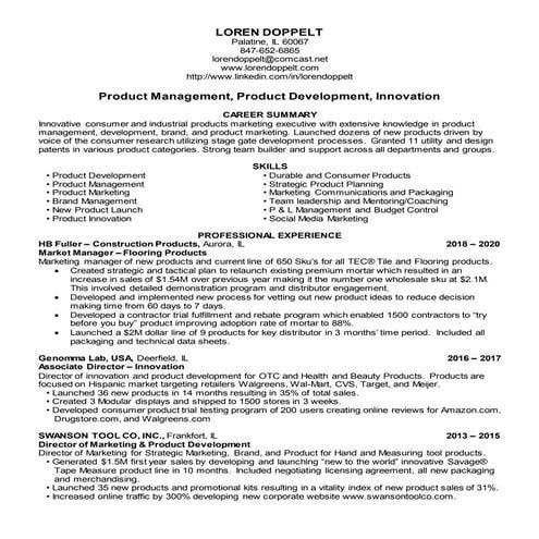 Loren Doppelt Resume October 21 2020 | DOCX