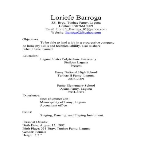 Loriefe Barroga | DOC