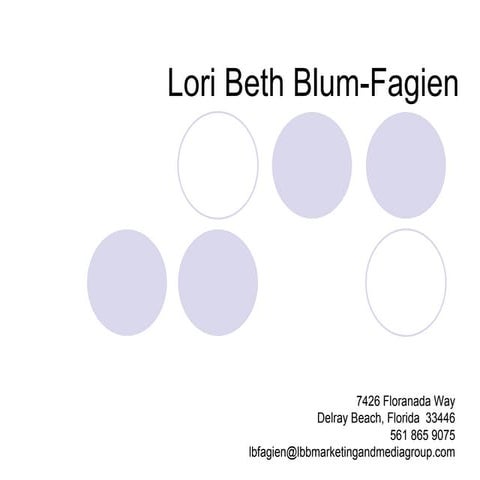 Lori Fagien Cv Presentation | PPT