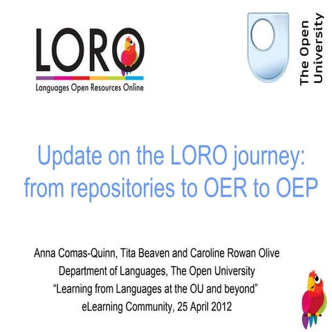 LORO from Open Educational Resources to Open Educational Practices | PPT