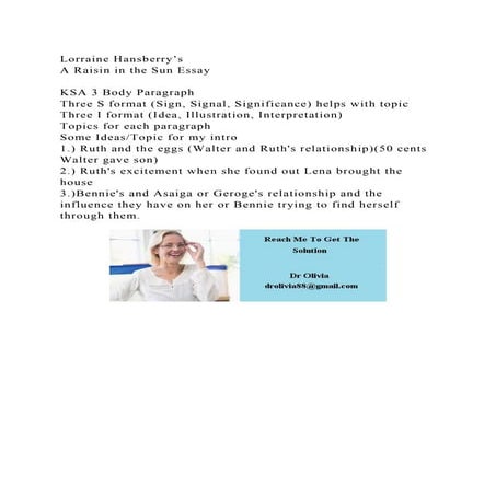 Lorraine Hansberry’s A Raisin in the Sun EssayKSA 3 Body Parag.docx