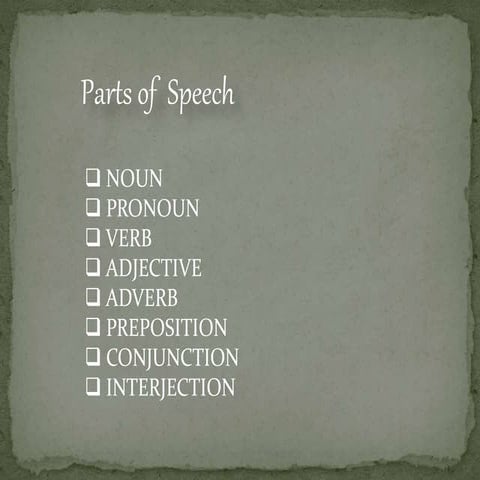 Parts of Speech | PPT