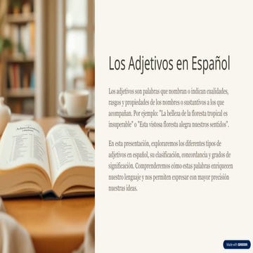 Mapa mental sobre adjetivos y sus tipos. | PDF