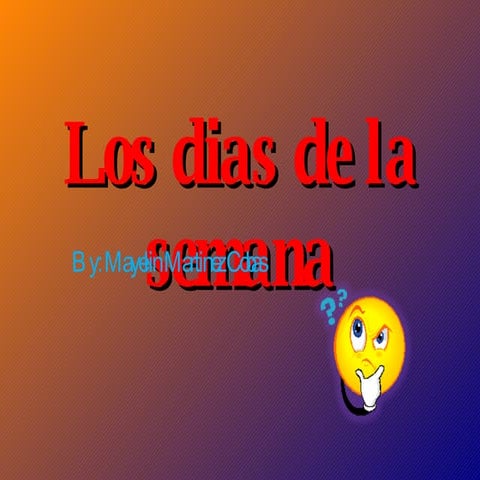 Los Dias De La Semana | PPT