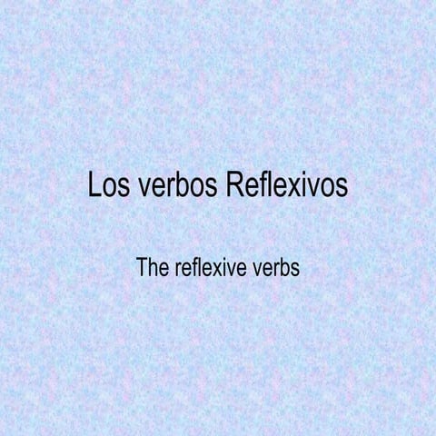 Los Verbos Reflexivos Pp | PPT