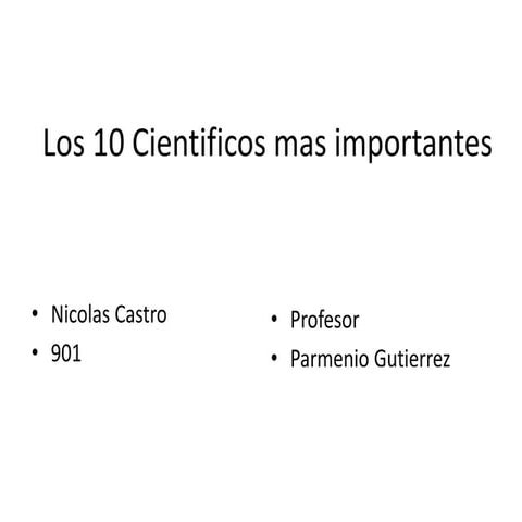 Los 10 cientificos mas importantes | PPTX
