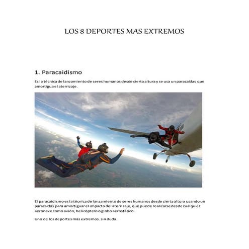 Los 6 deportes más extremos del mundo | DOCX
