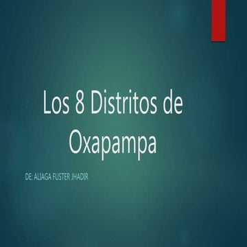 Oxapampa y sus 8 distritos | PDF