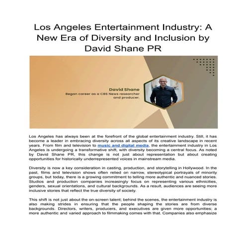 Los Angeles Entertainment Industry_ A New Era of Diversity and ...