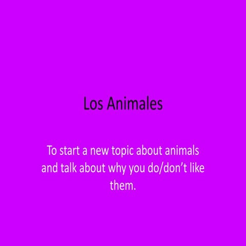 Los animales - spanish | PPTX