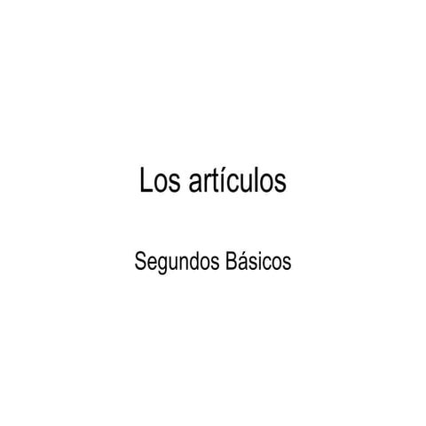 Los artículos | PPT