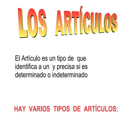 LOS ARTÍCULOS | PPT