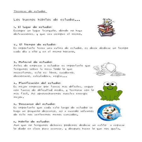 Los buenos hábitos de estudio | PDF
