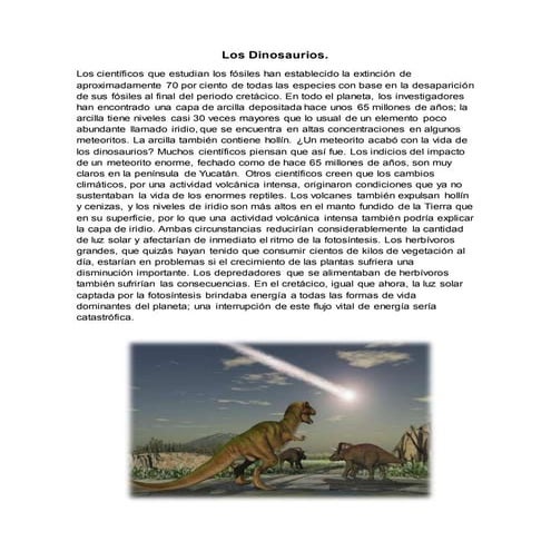 La extinción de los dinosaurios | DOCX