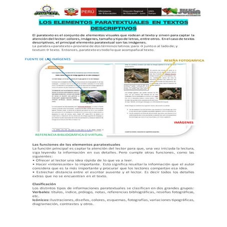 Los elementos paratextuales en textos descriptivos sesion 14 | DOCX