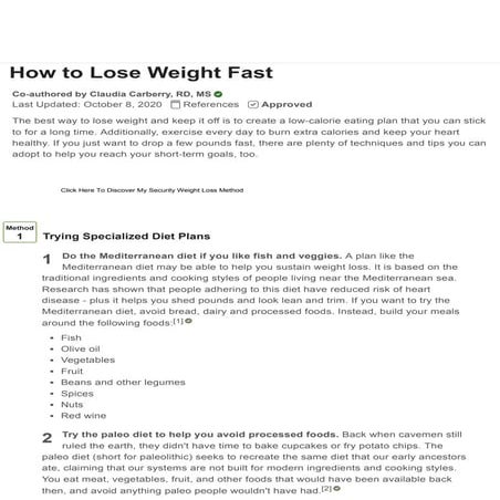 How To Lose Weight Fast | PDF