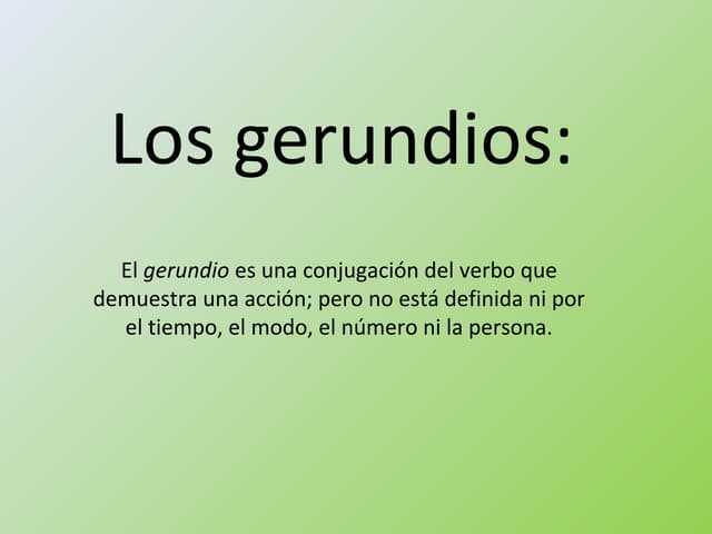 El gerundio para aula virtual