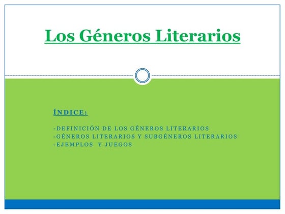 Esquema de los géneros literarios. | PPT