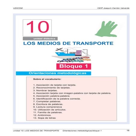 Los medios de transportes bloque 1 | PDF