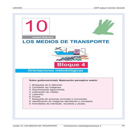 Los medios de transportes bloque 4 | PDF