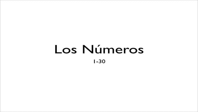 Spanish Numbers 1 30