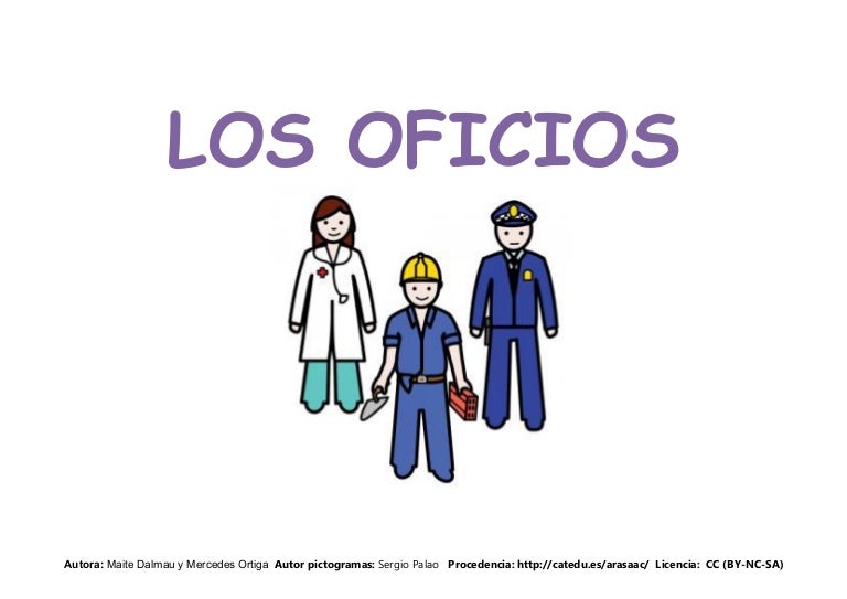 Los oficios vocabulario con pictogramas