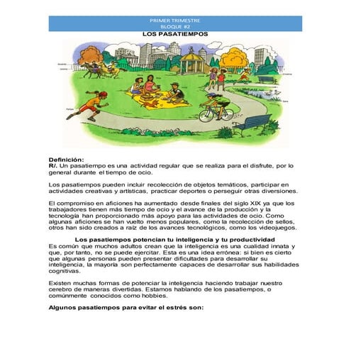 Los pasatiempos | DOCX