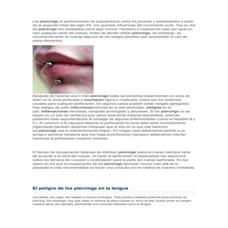 Los piercings | DOCX