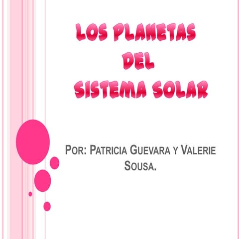 Los planetas del sistema solar | PPTX