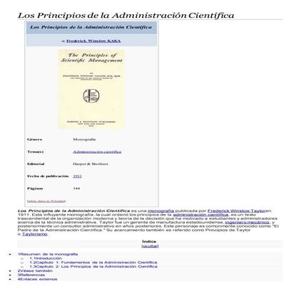 Los Principios De La Administración Científica Docx