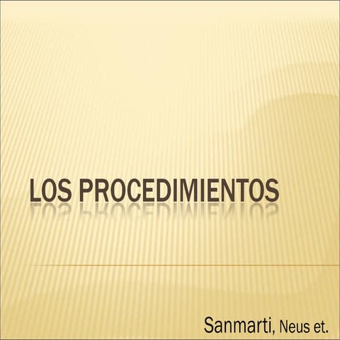 Los procedimientos | PPT