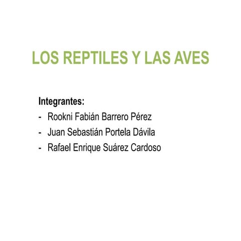 LOS REPTILES Y LAS AVES | PPTX