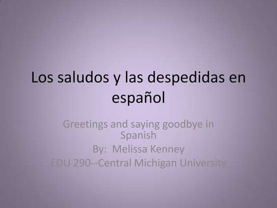 Saludos y despedidas | PPTX