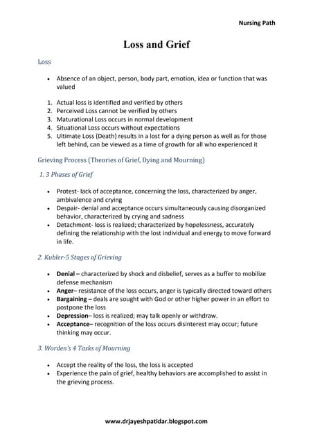 Kubler ross stages of dying -grief | PDF