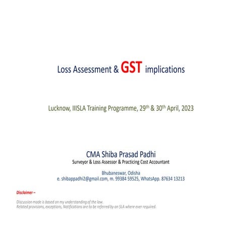 Loss Assessment & GST implications.pdf