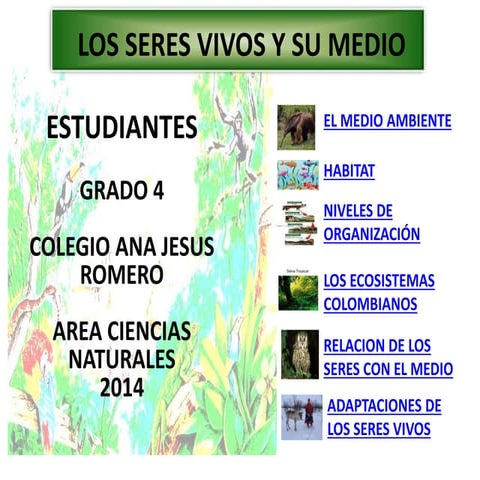 LOS SERES VIVOS Y SU MEDIO | PPTX